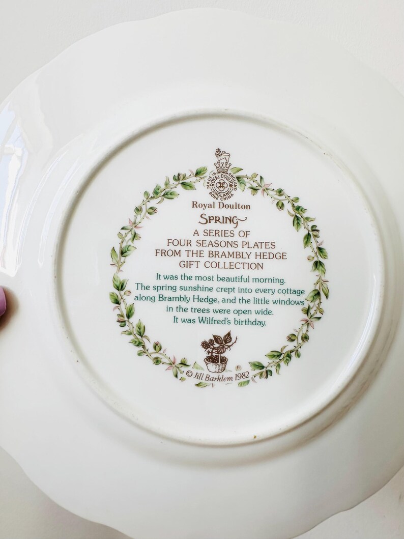 Brambly Hedge “spring” Plate, Royal Doulton Porcelain Plate - Etsy