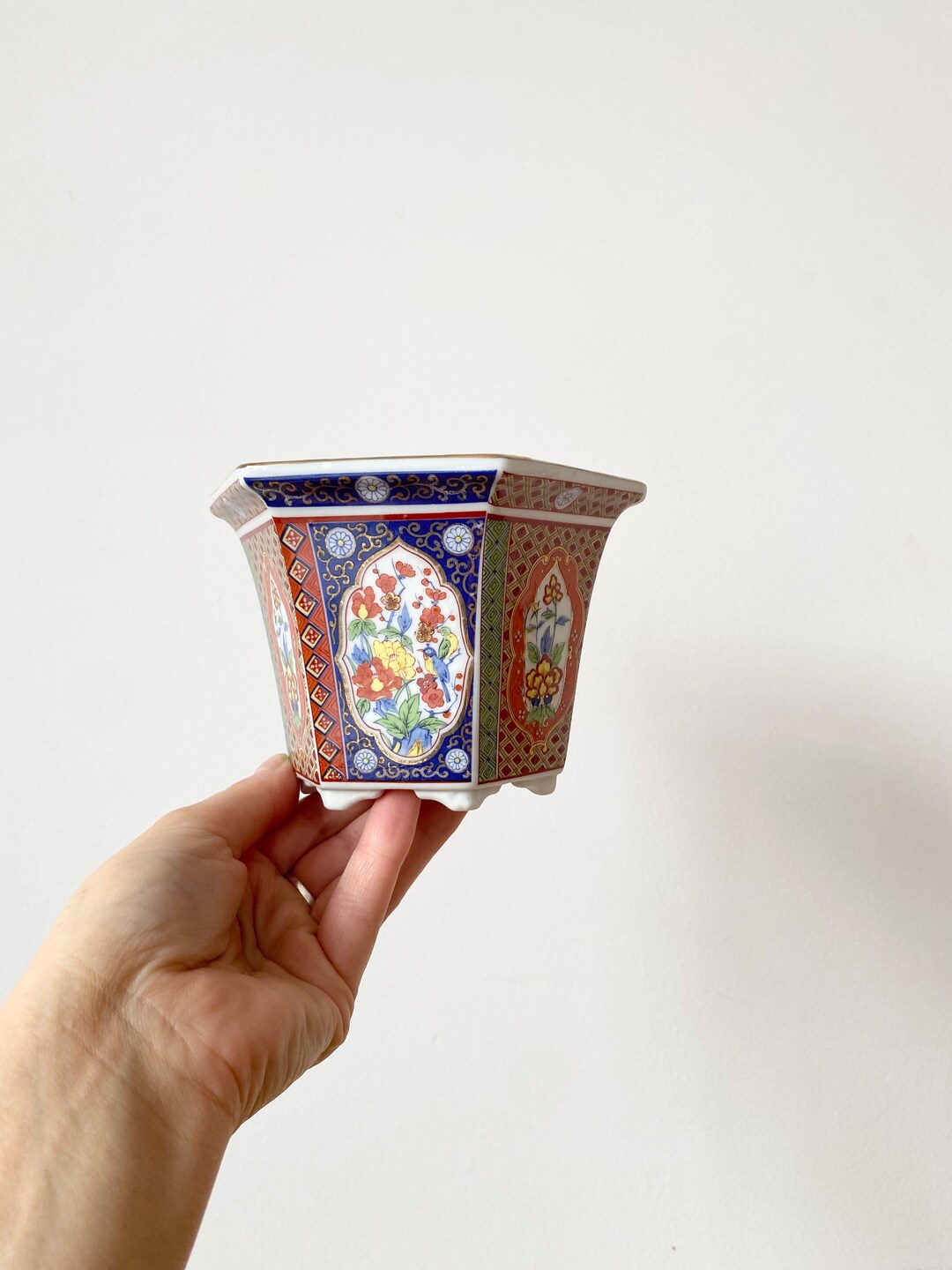 Vintage Imari Style Takahashi Porcelain Plant Pot, Vintage Ceramic ...