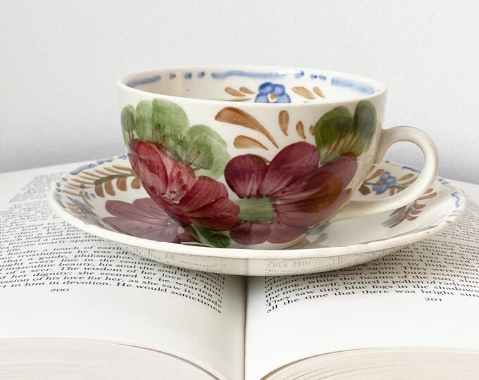 Vintage Belle Fiore Simpsons Potters Tea Cup and Saucer, Hand-painted ...