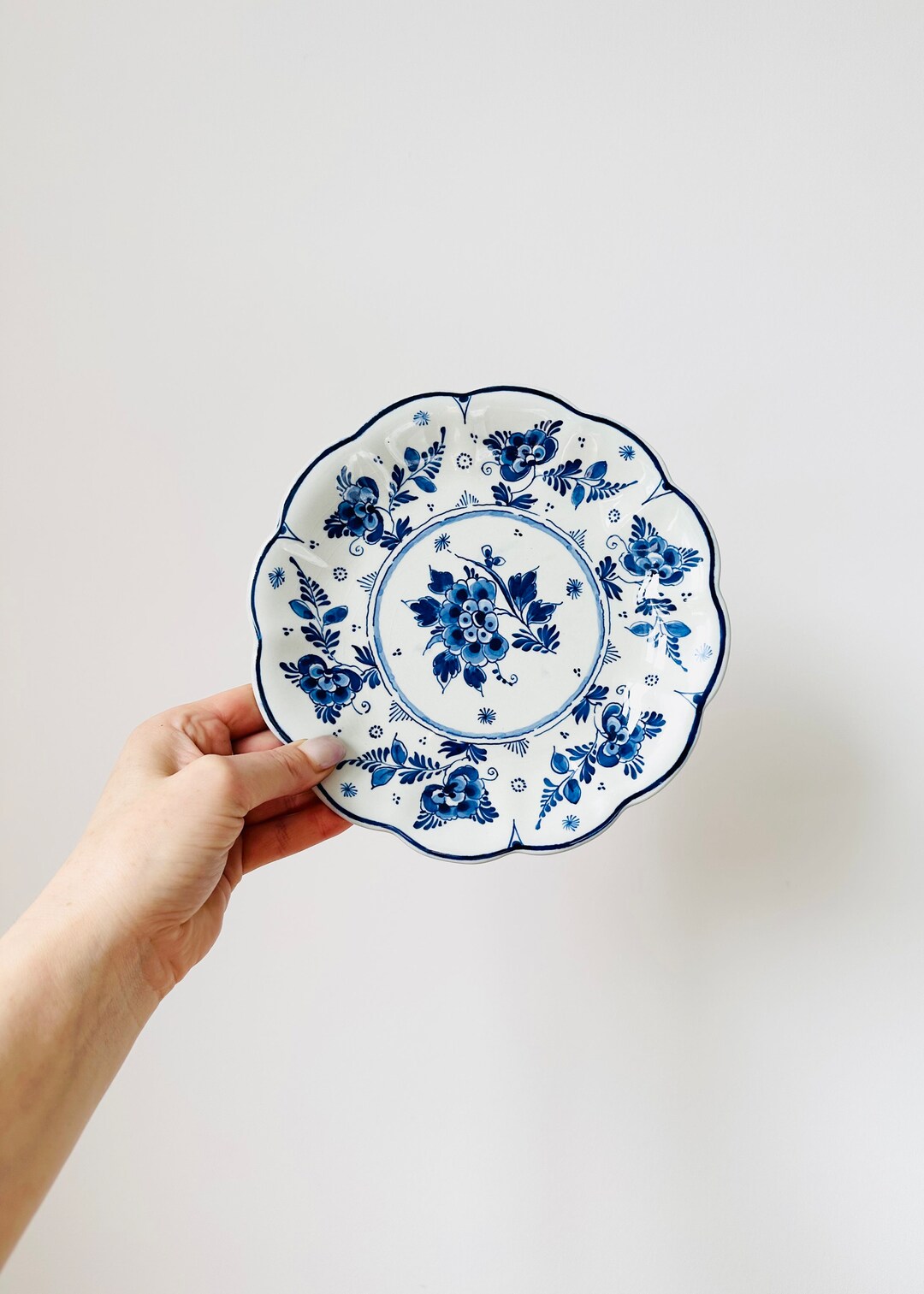 Royal Delft Blue Wall Plate, De Porceleyne Fles Royal Delft, Floral ...