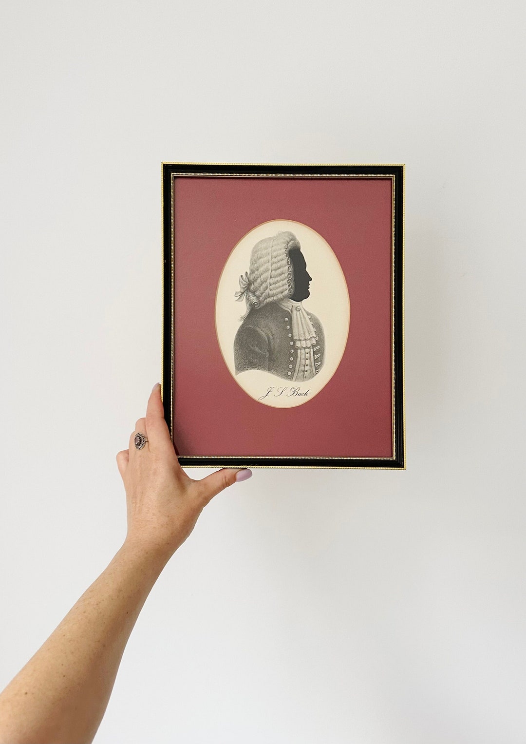 Silhouette Portrait of JS Bach, Black and White - Etsy