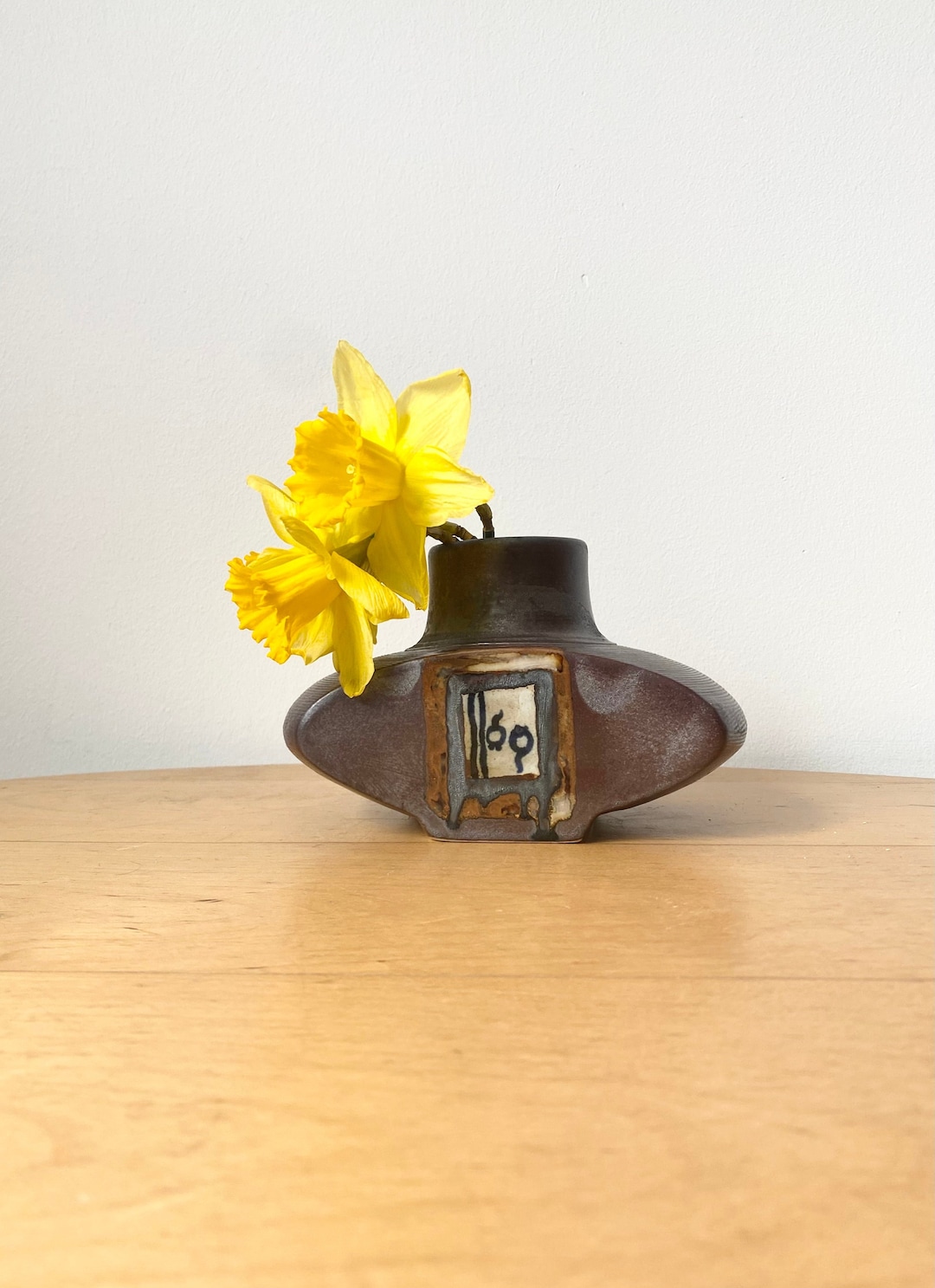 Tenmoku Pottery Vase, Handmade Pottery Stoneware, Handmade Vase ...