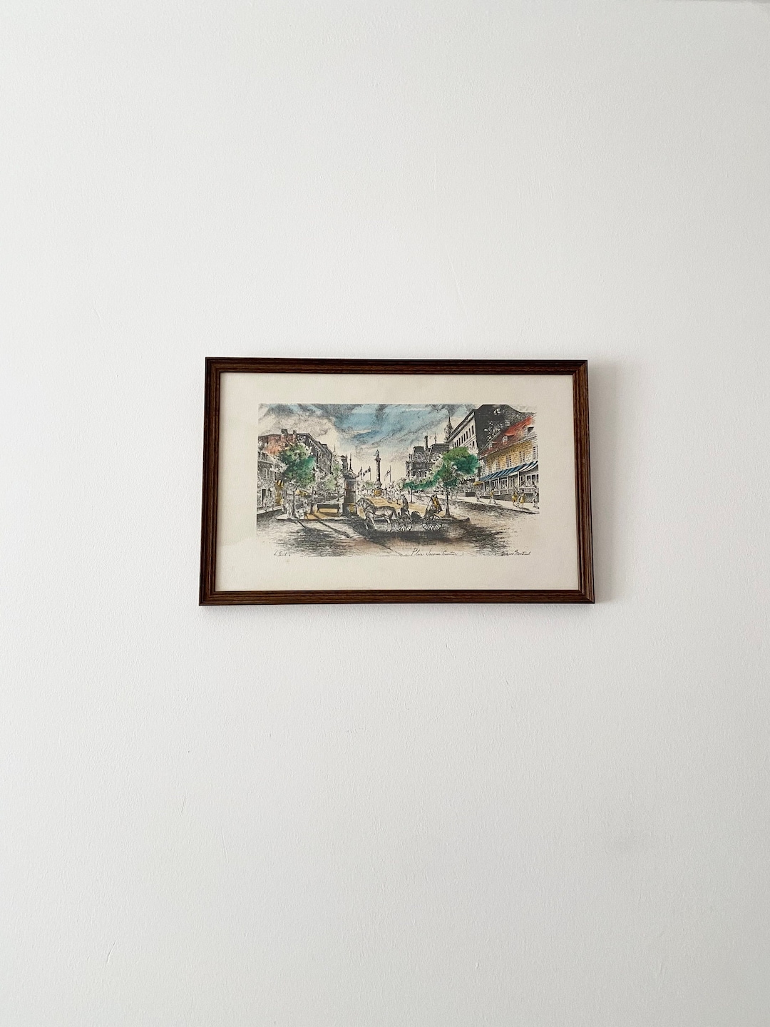 Gravure Engraving Lucien Gobeil Signed Place Jacques Cartier Old ...