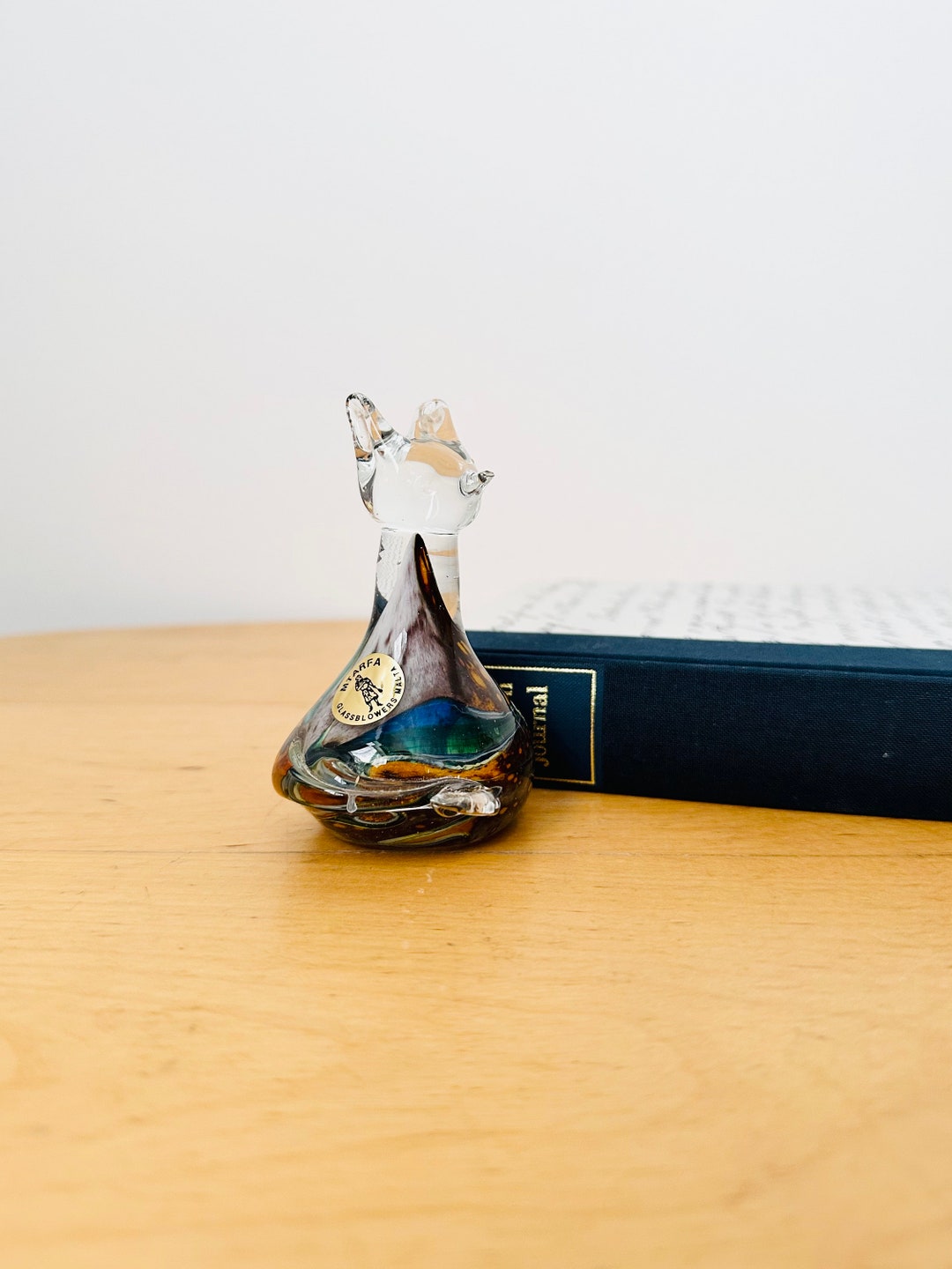 Glass Cat Paperweight, MTARFA Maltese Art, Handblown Paperweight, Deck ...
