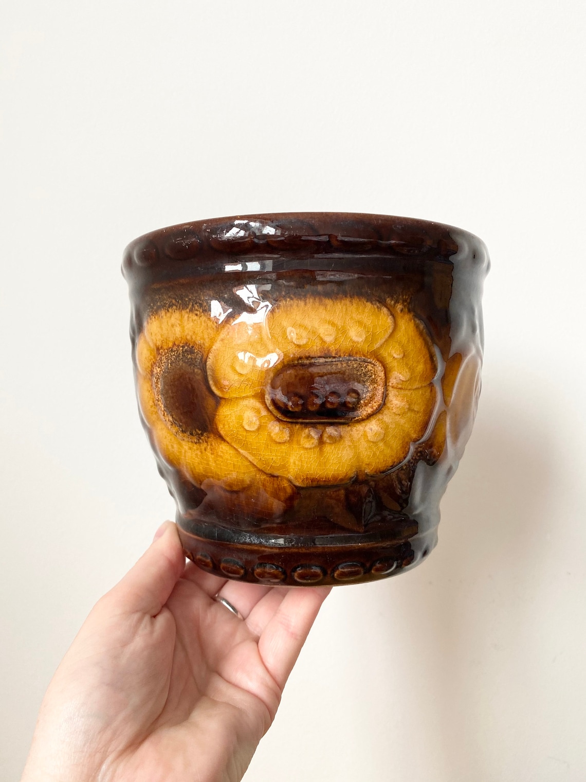 West Germany Planter Vintage West Germany Plant Pot Brown - Etsy UK