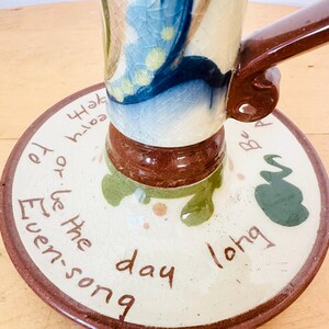 Large Torquay Devon Motto Ware, Hand-painted Pottery Candlestick Holder ...