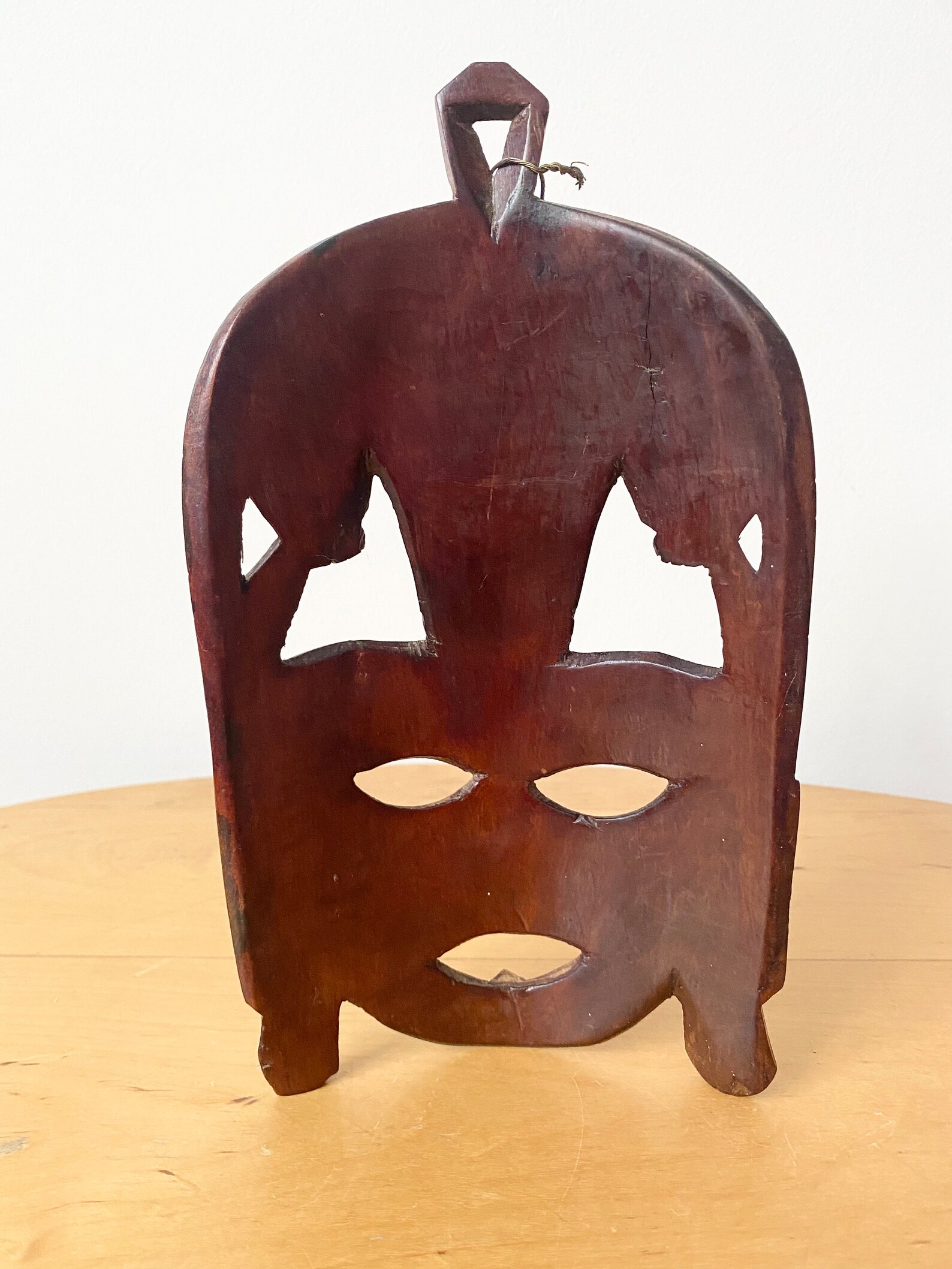 Vintage African Wall Mask, Hand Carved Wood Hand Craved Hanging ...