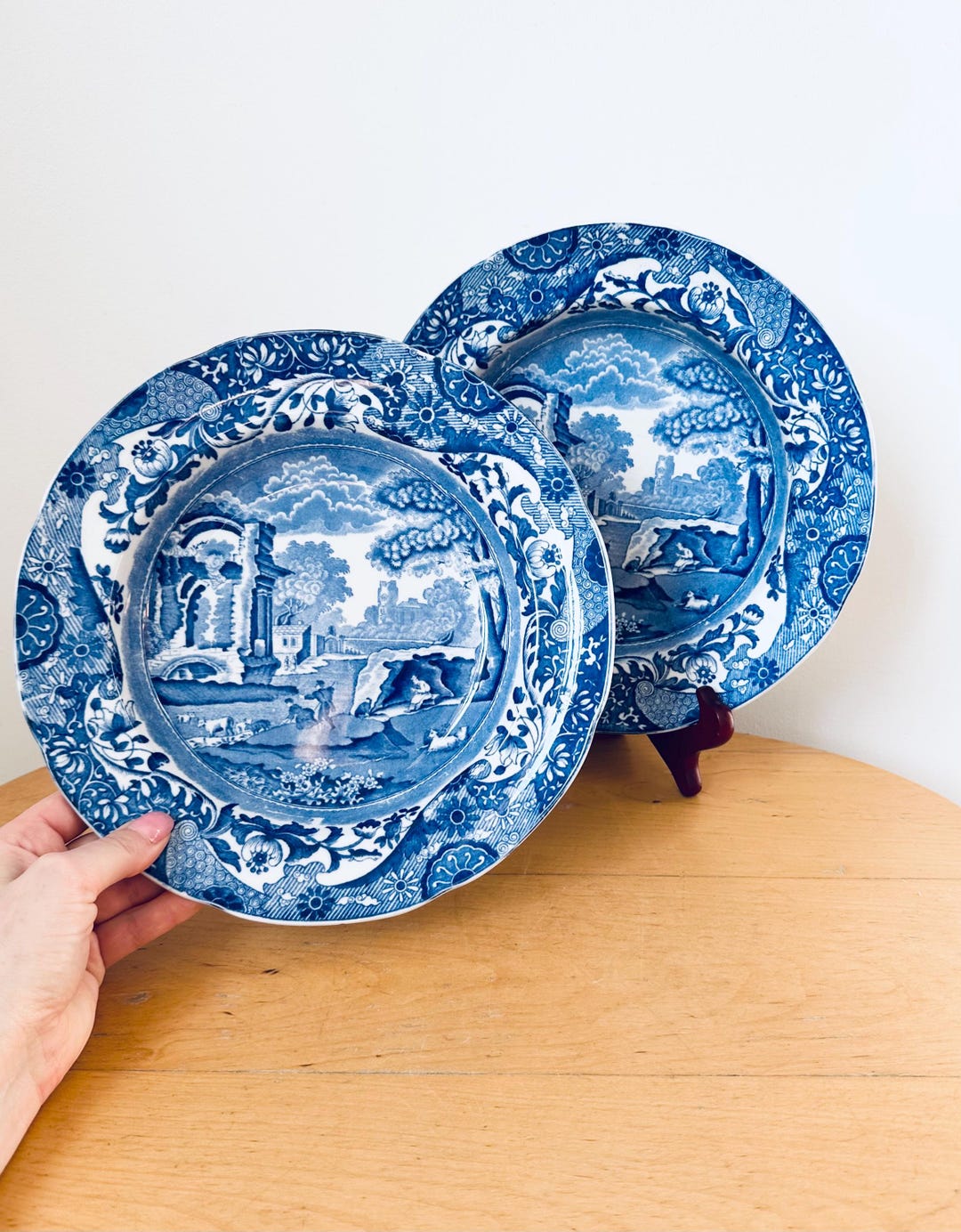 Antique Copeland Spode Italian Deep Plates, Pair of Spode Italian Soup ...