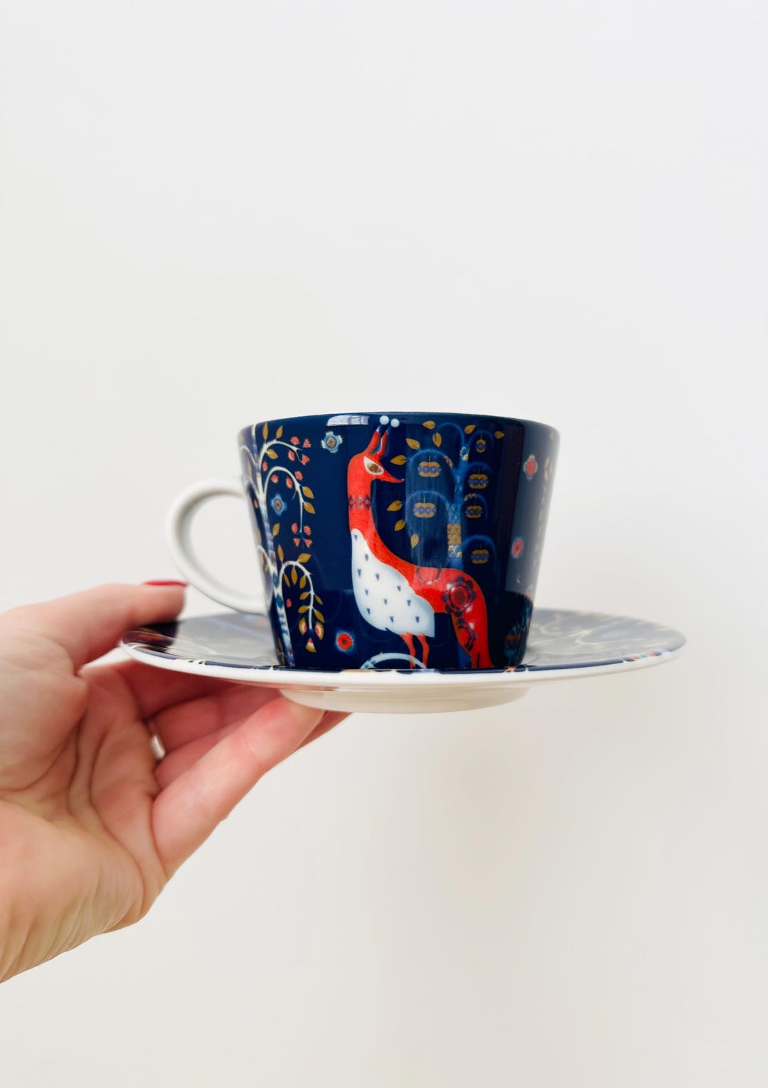 Iittala Coffee Cup and Saucer Taika Blue, Finnish Folklore, Heikki ...