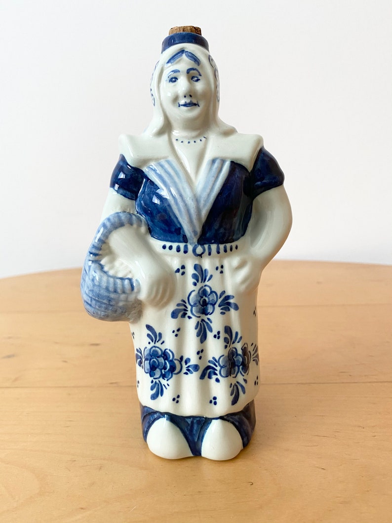 Delfts Blauw RAM Woman Bottle, Decanter, Blue Delft Holland, Delft Woman Shaped Bottle, Hand ...