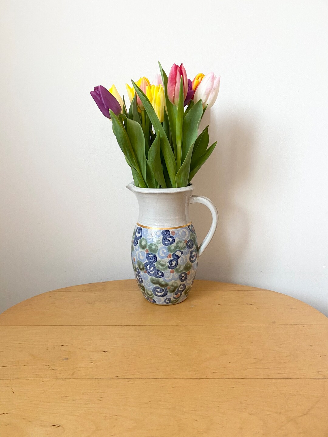 Stoneware Pottery Pitcher, Hand-painted Jug, Juice Jug - Etsy