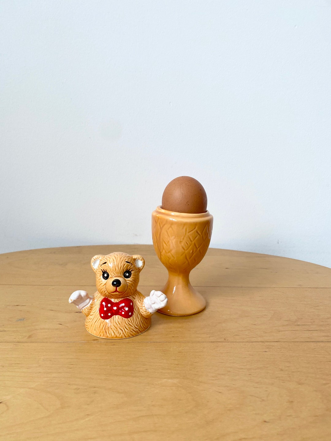 Vintage Egg Cup With Lid, Childs Egg Cup, Teddy Bear Egg Holder, Hand ...