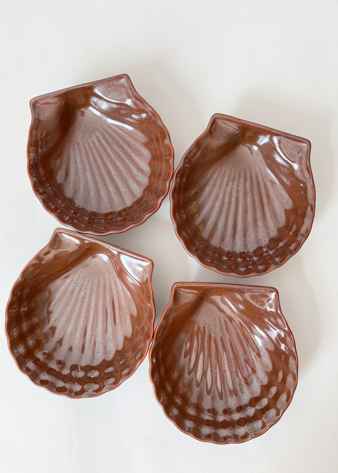 Shell Shaped Bowls Brown Pottery Bowls - Etsy UK