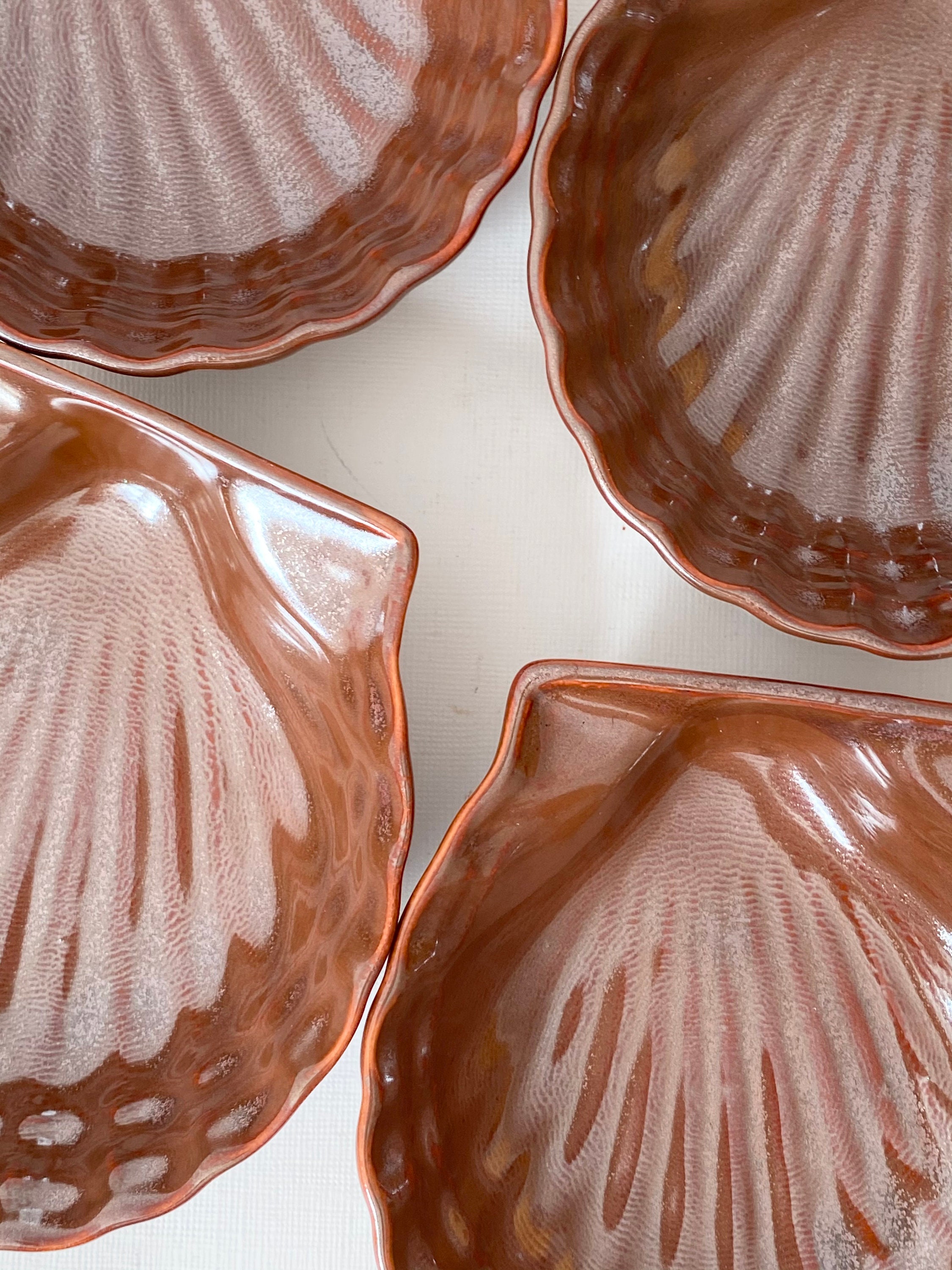 Shell Shaped Bowls Brown Pottery Bowls - Etsy UK