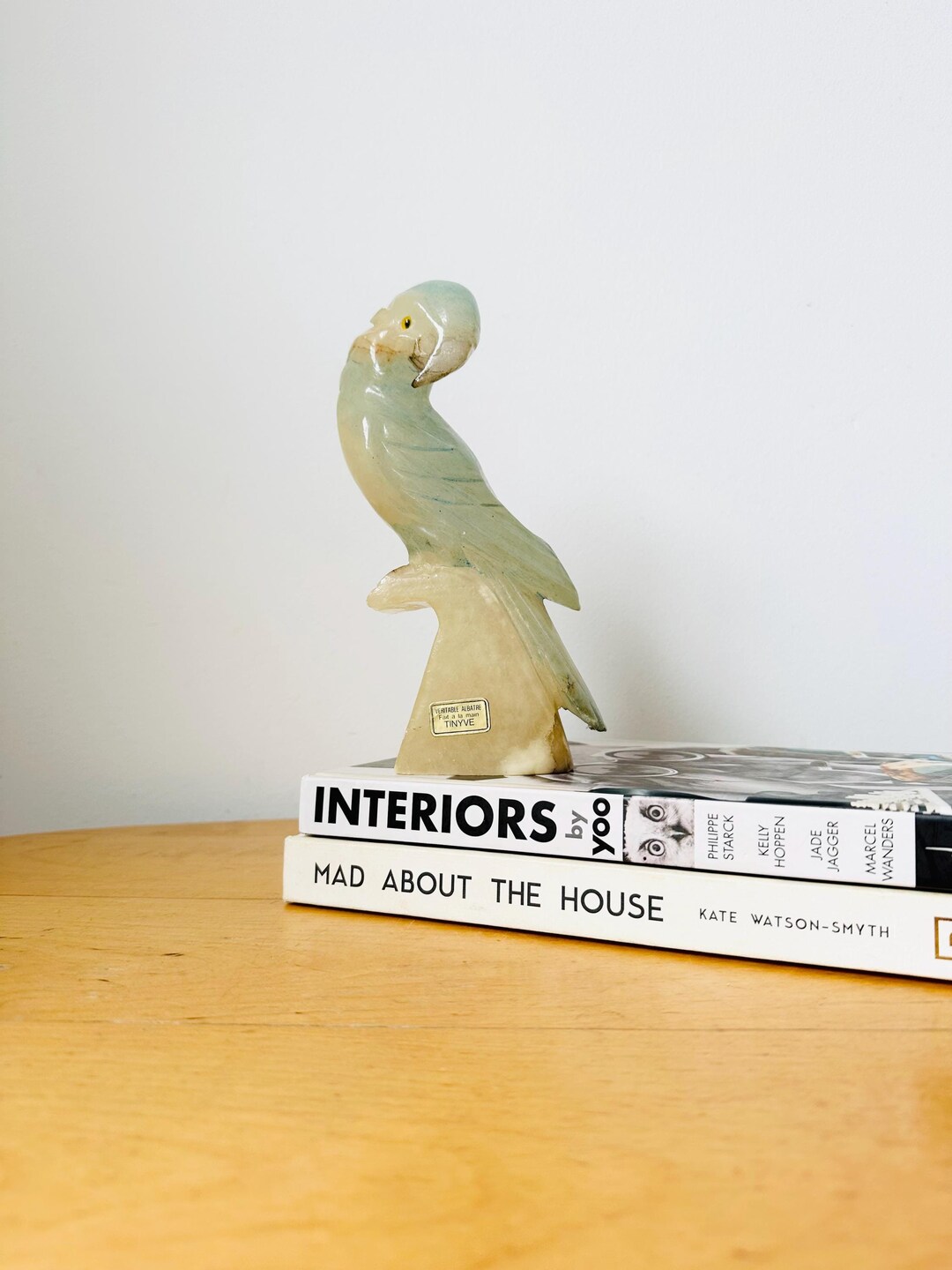French Art Deco Alabaster Bookend, Parrot With Glass Eye - Etsy