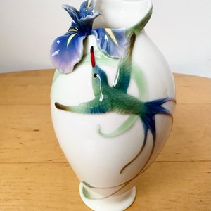 Franz Hummingbird & Iris Vase, Porcelain Vase, FZ00246 - Etsy