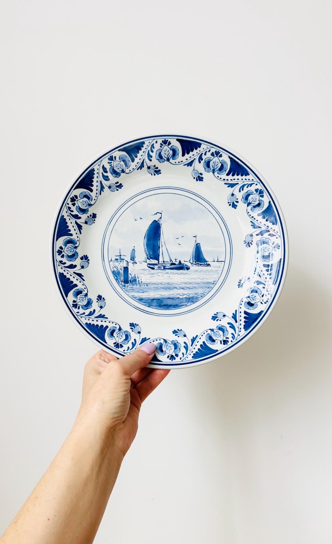 Vintage Royal Delft Hand-painted Porcelain Plate, De Koninklijke ...
