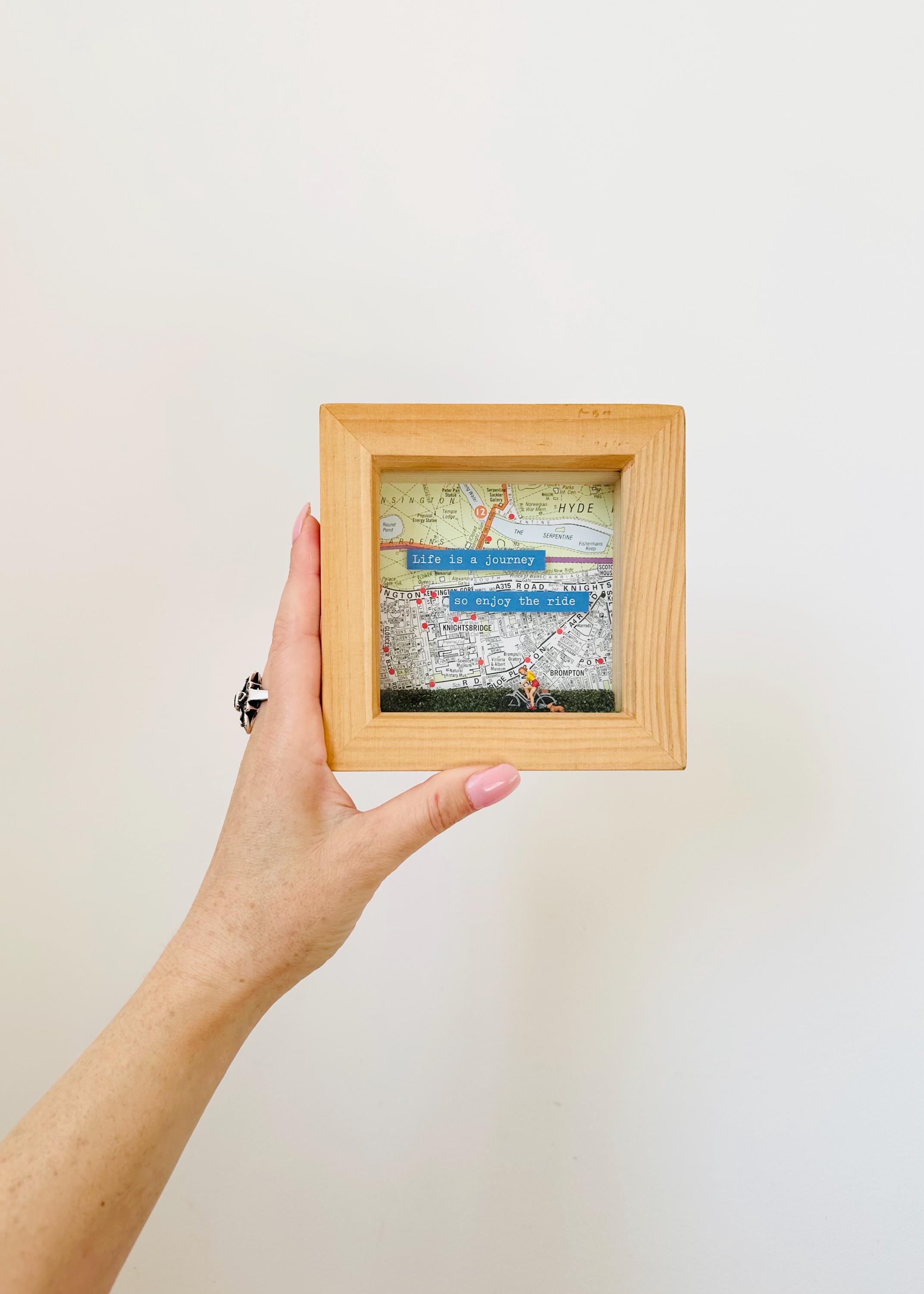 Small Shadow Box London Map, Life is a Journey so Enjoy the Ride - Etsy