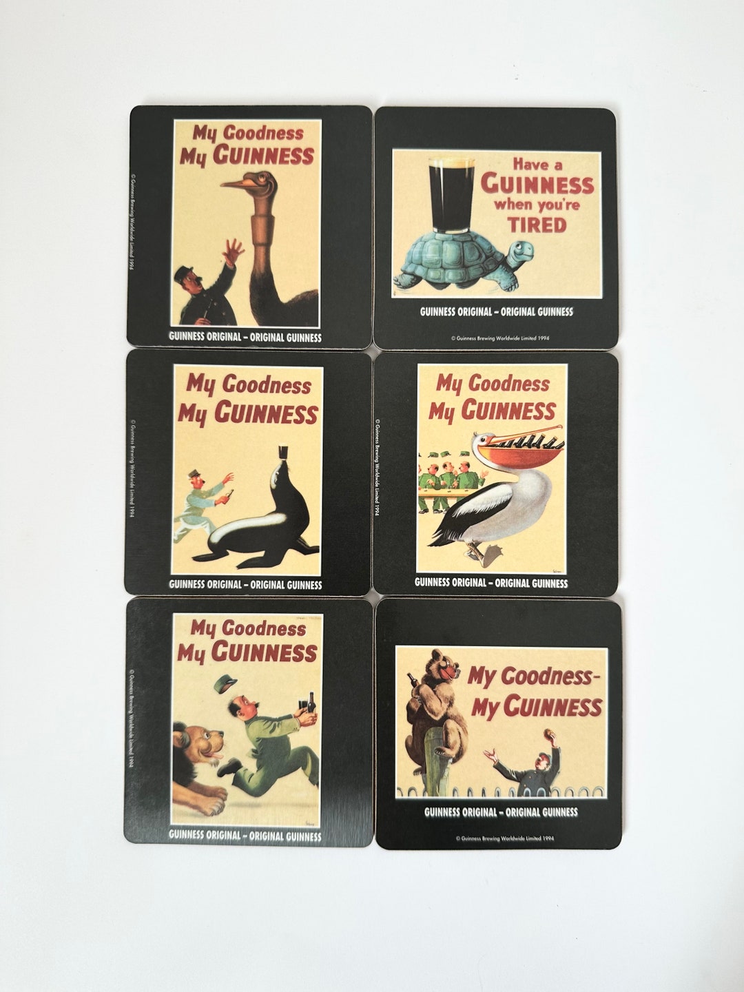 Vintage Guiness Coasters, Coasters, Square Coasters, Guiness ...