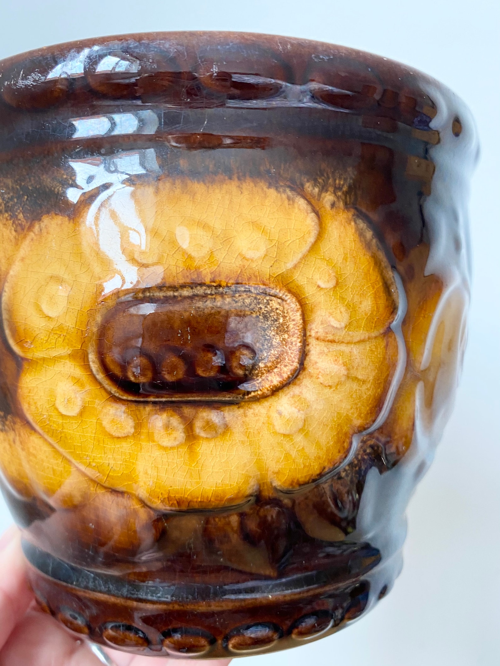 West Germany Planter Vintage West Germany Plant Pot Brown - Etsy UK