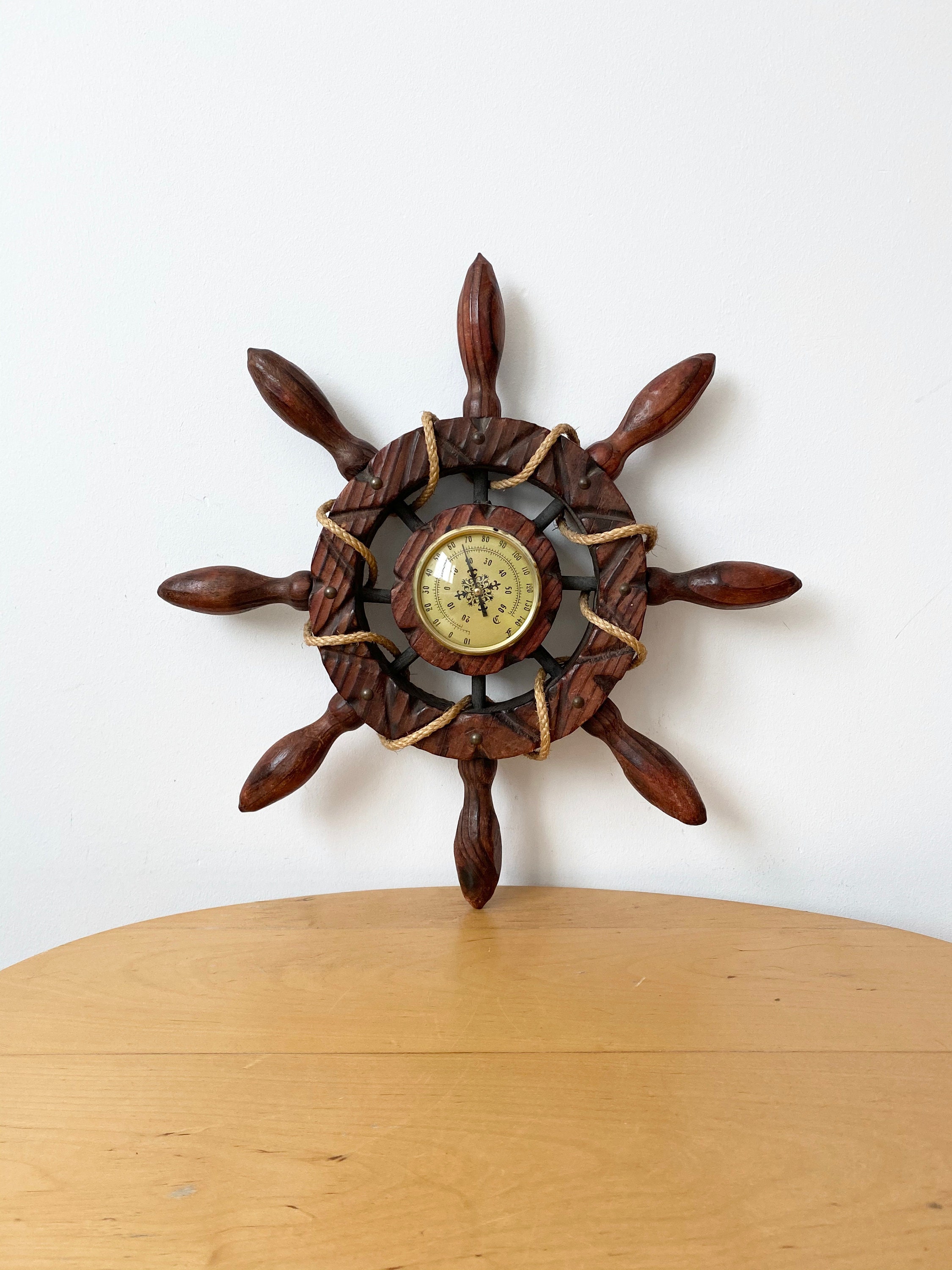 Vintage Ships Wheel Barometer Coastal Home Decor Beach - Etsy UK