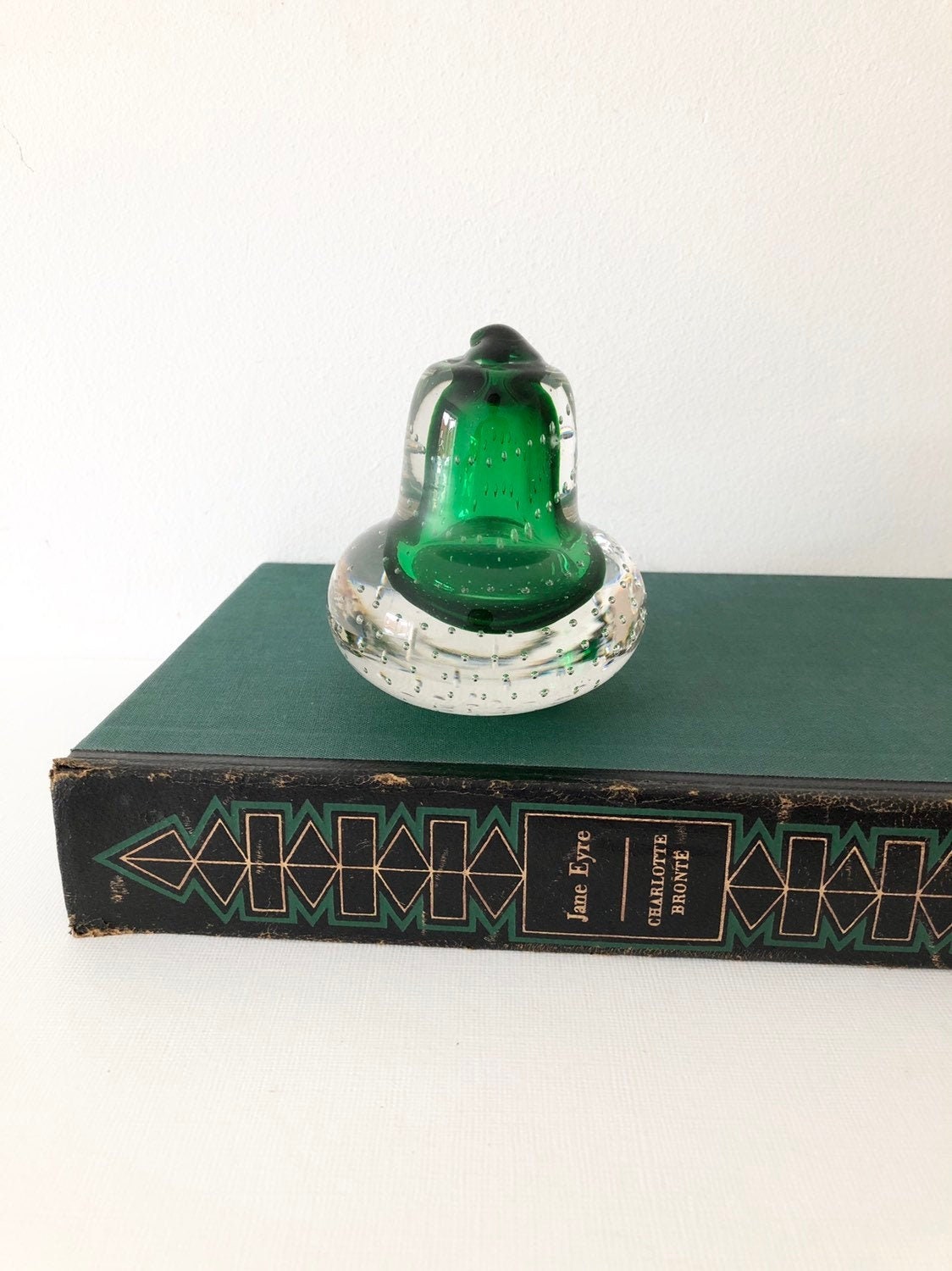 Glass Paperweight Green Pear Glass Paperweight Green and - Etsy UK