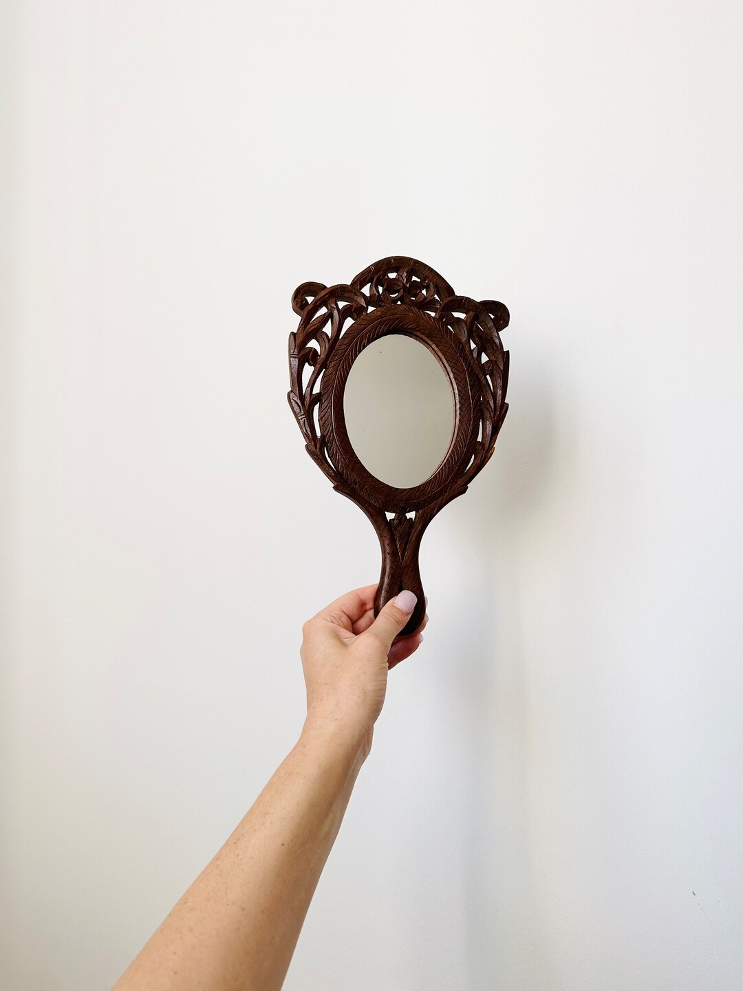 Hand Carved Wooden Vanity Mirror, Hand Mirror, Gift for Her - Etsy