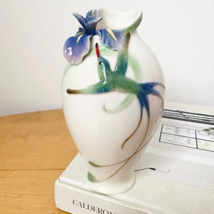 Franz Hummingbird & Iris Vase, Porcelain Vase, FZ00246 - Etsy