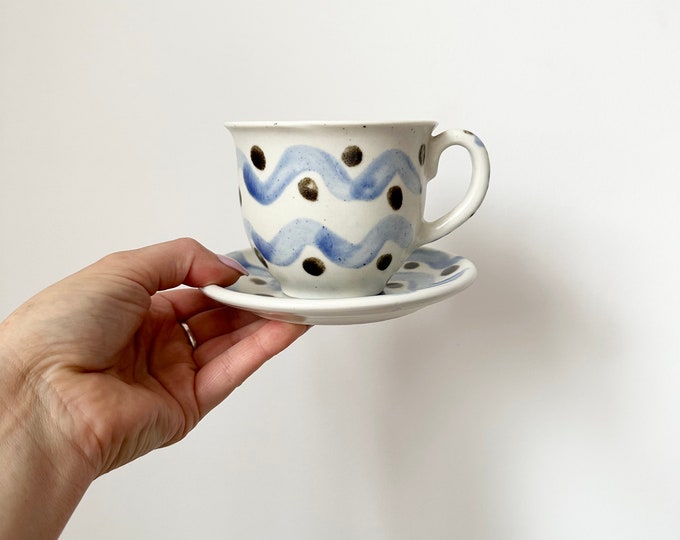 Porcelain Pottery Tea Cup With Forget Me Nots - Etsy