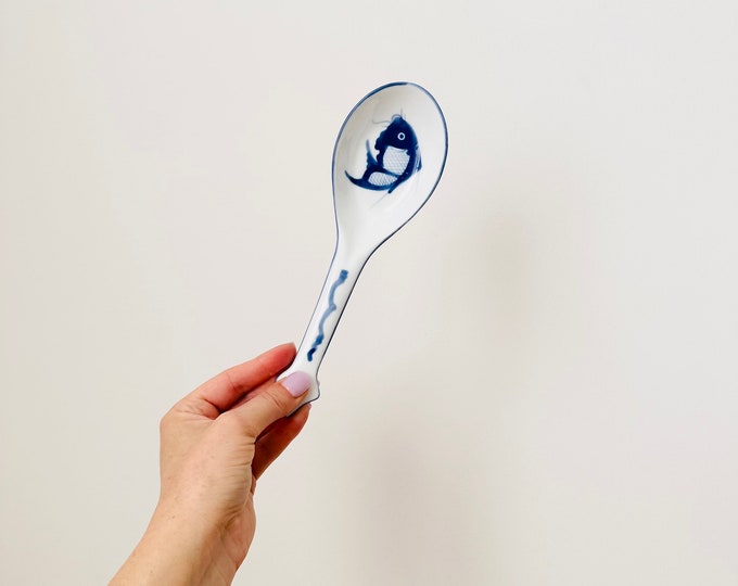 Large Chinese Serving Spoon, Rice Grain Pattern, Asian Spoon - Etsy UK