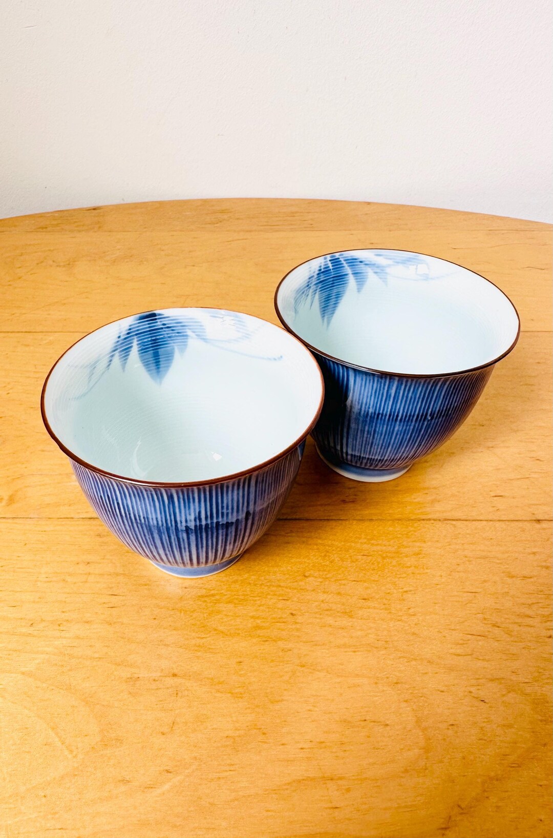 Pair of Porcelain Green Tea Cups, Hand-painted Tea Cups, Japanese ...