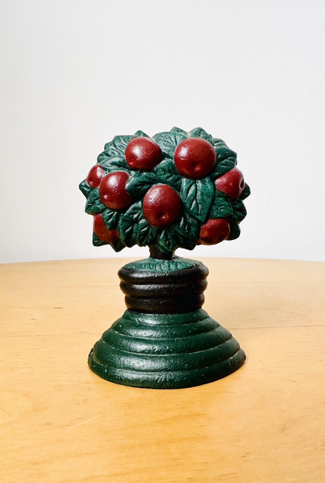 Vintage Cast Iron Doorstop, Apple Tree Door Stop, Small Doorstopper ...