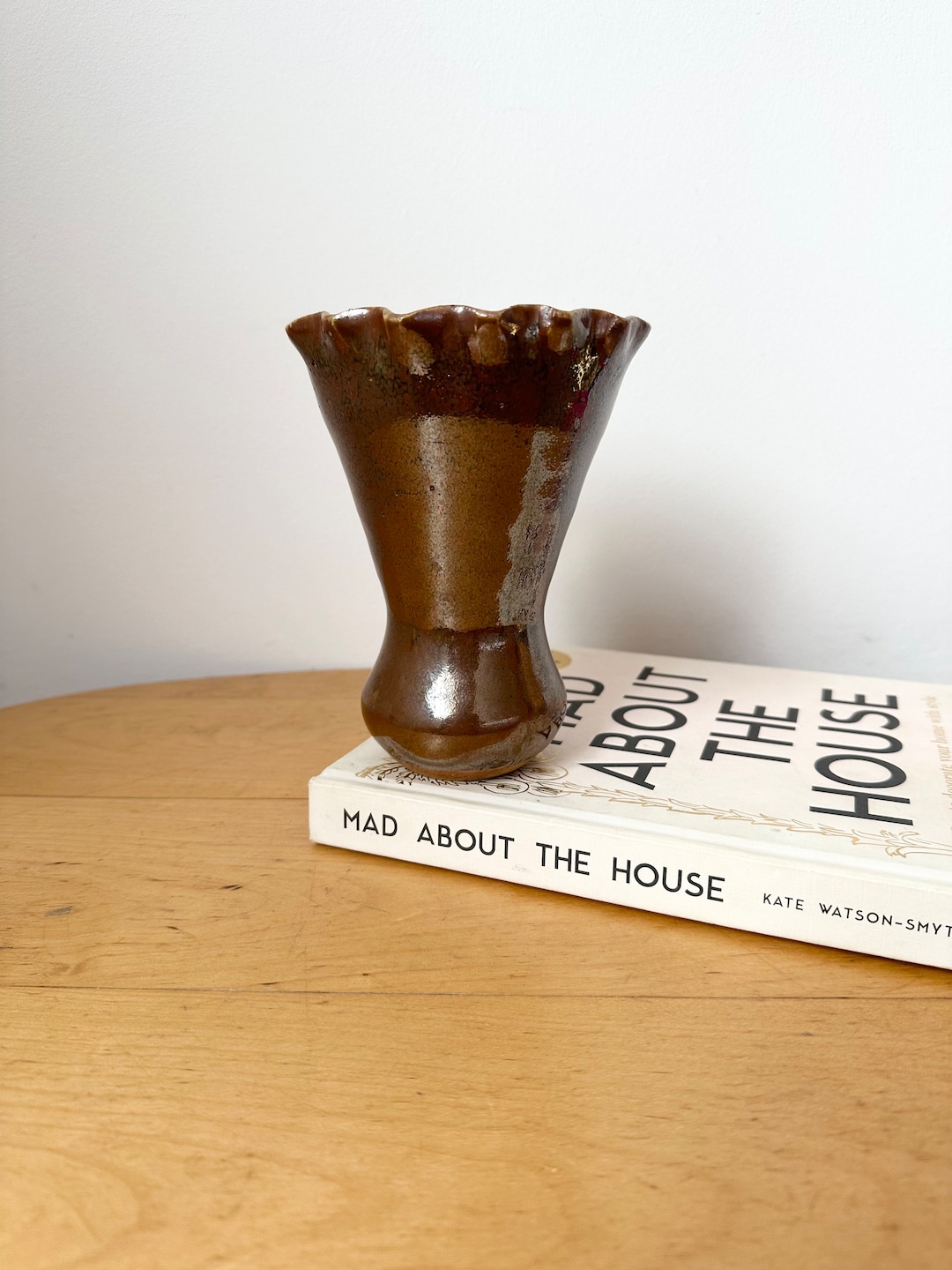Handmade Pottery Vase, Aylesford Pottery Vase, Brown Stoneware Flower ...