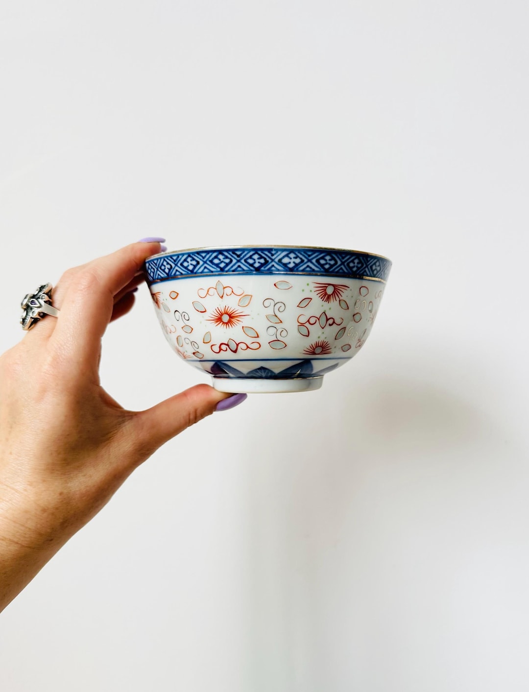 Chinese Porcelain Bowl, Chinese Dragon, Rice Grain Pattern Bowl, Signed ...