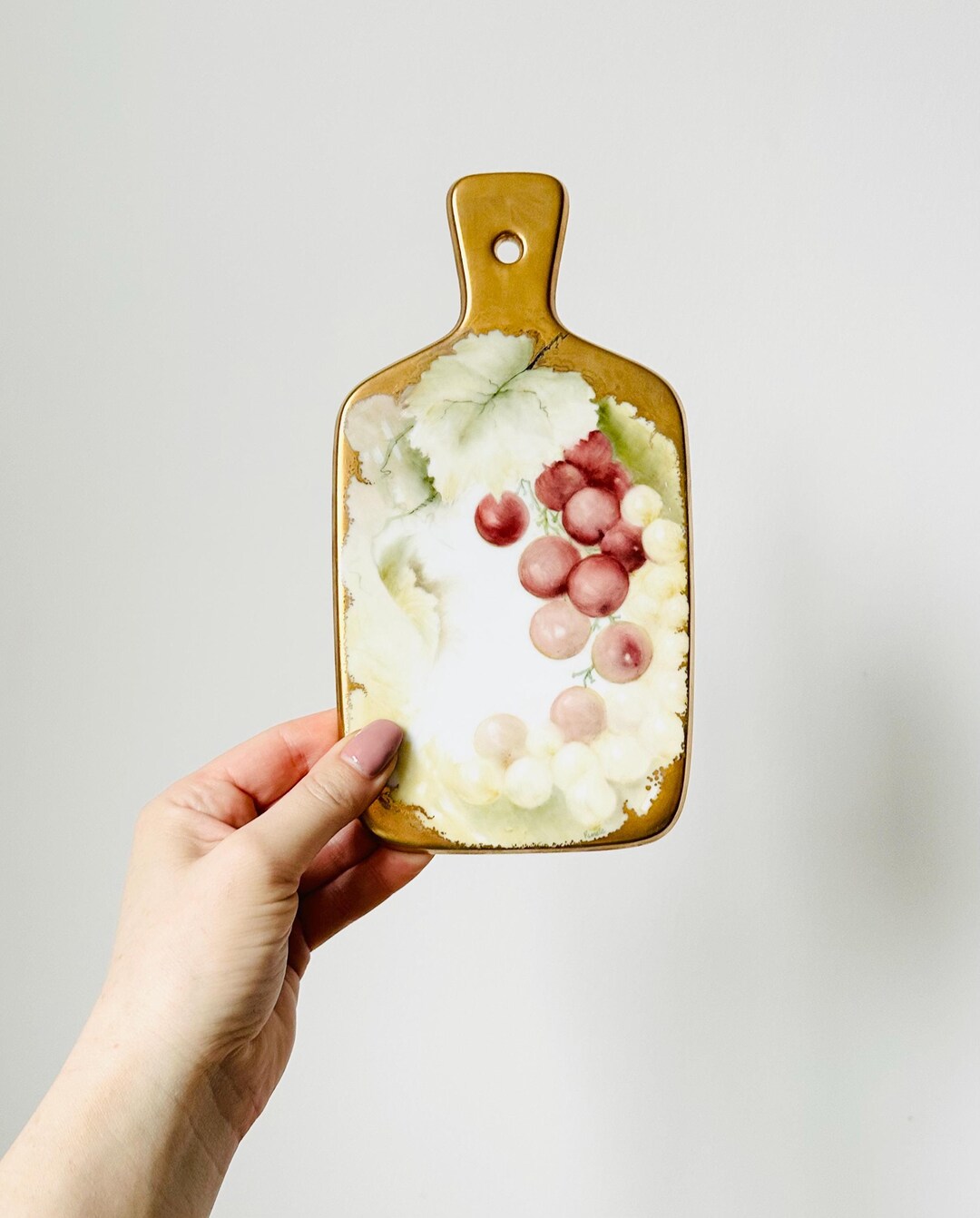 Hand-painted Porcelain Cutting Board, Wall Decor, Grape Motif Kitchen ...