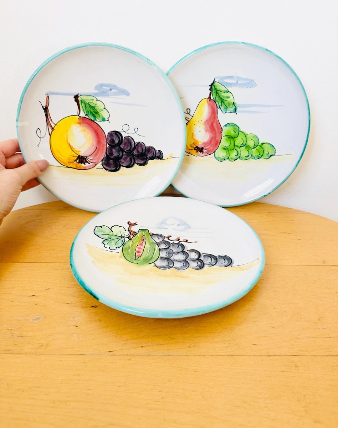 Hand-painted Italian Serving Plates, Set of 3 Plates, Fruit Plates - Etsy
