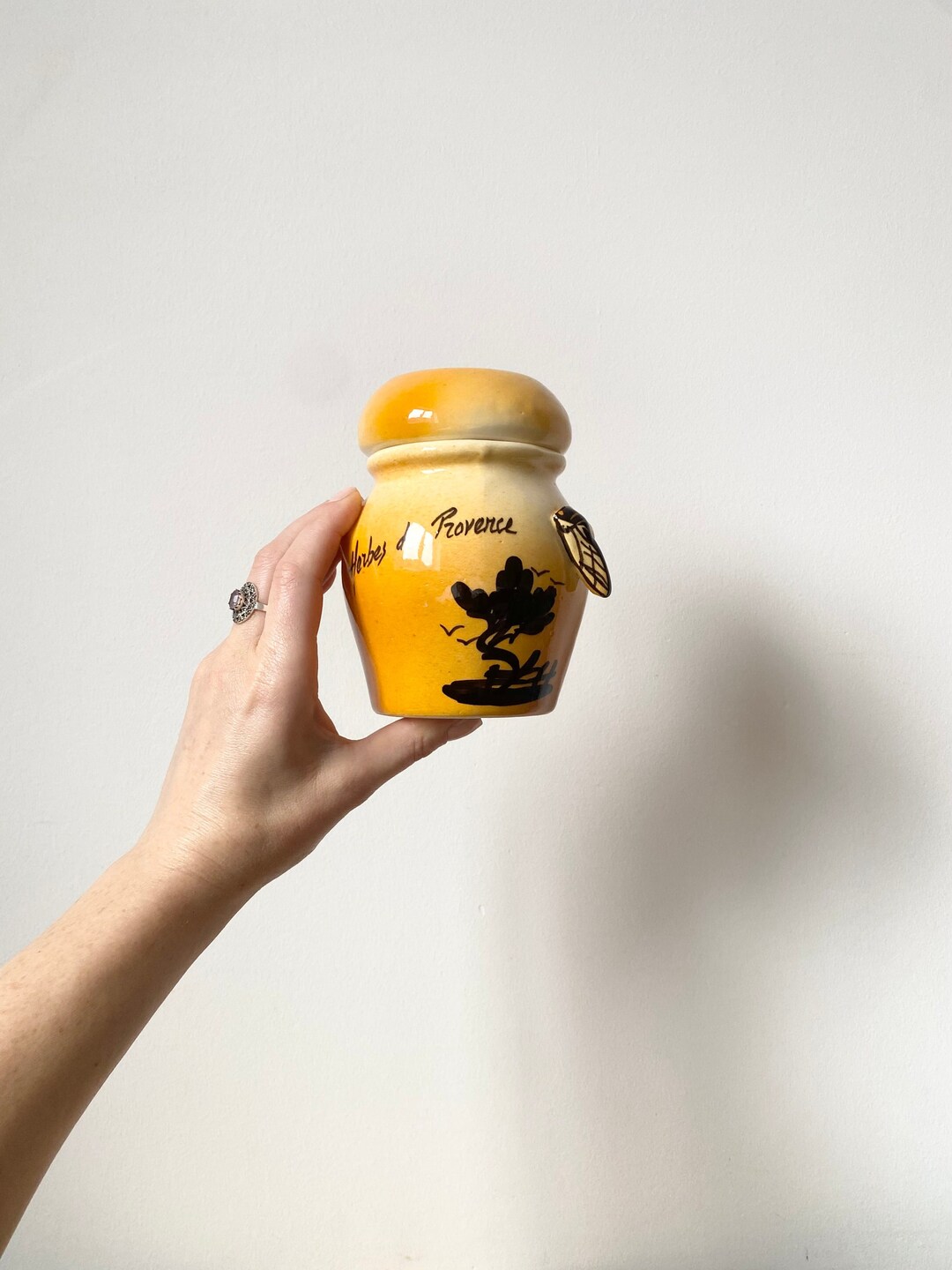 Rare Vintage French Ceramic Herb Pot With Cicada, French Majolica ...