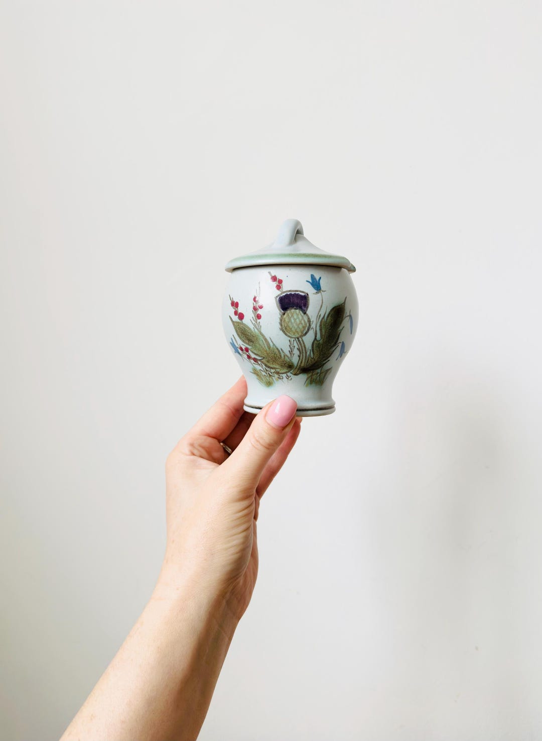 Vintage Buchan Pottery Jar, Portobello Scotland, Thistle Pattern ...