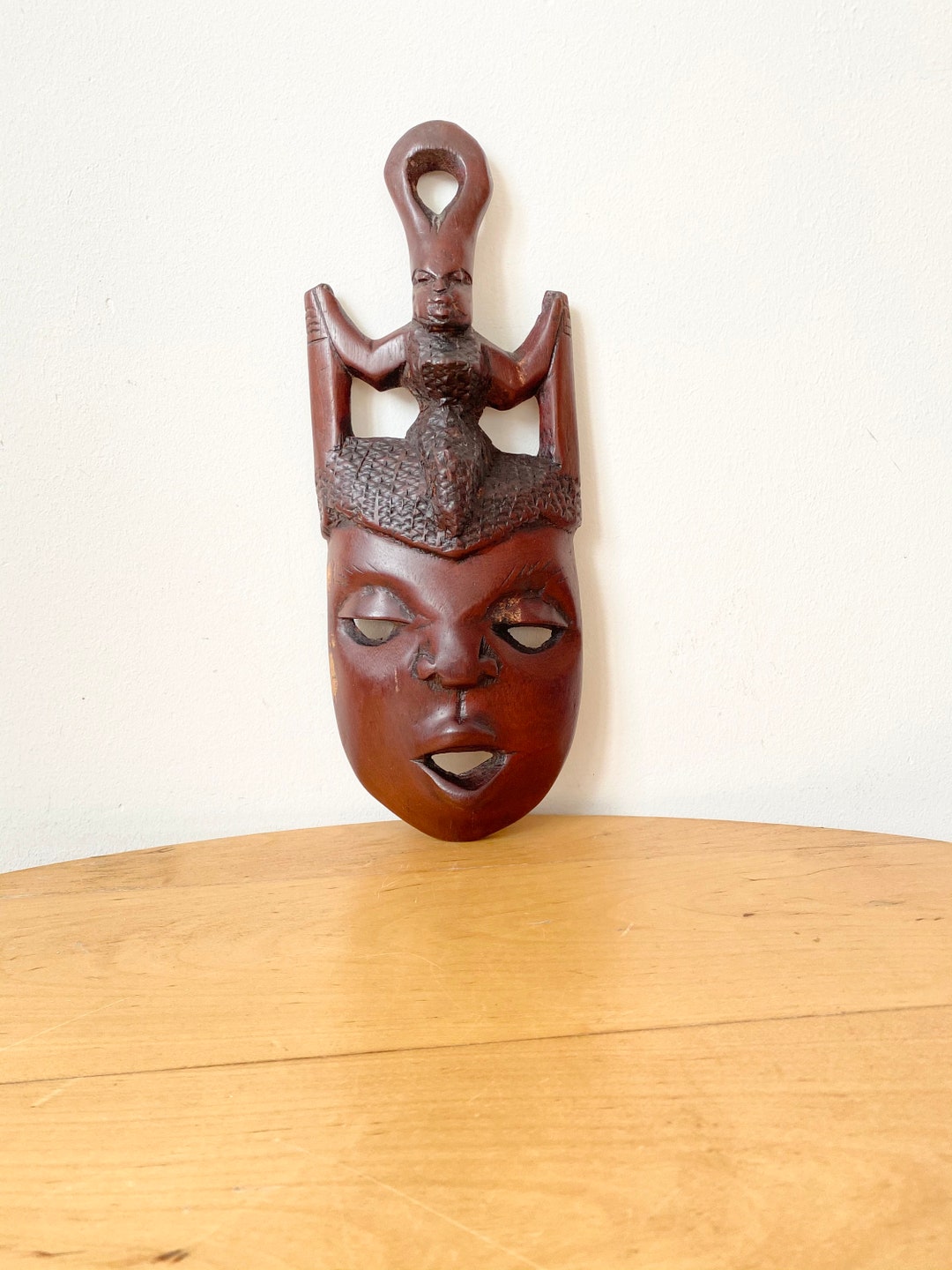 Vintage African Carving, Wall Mask, Wooden Hand Craved Hanging, African ...