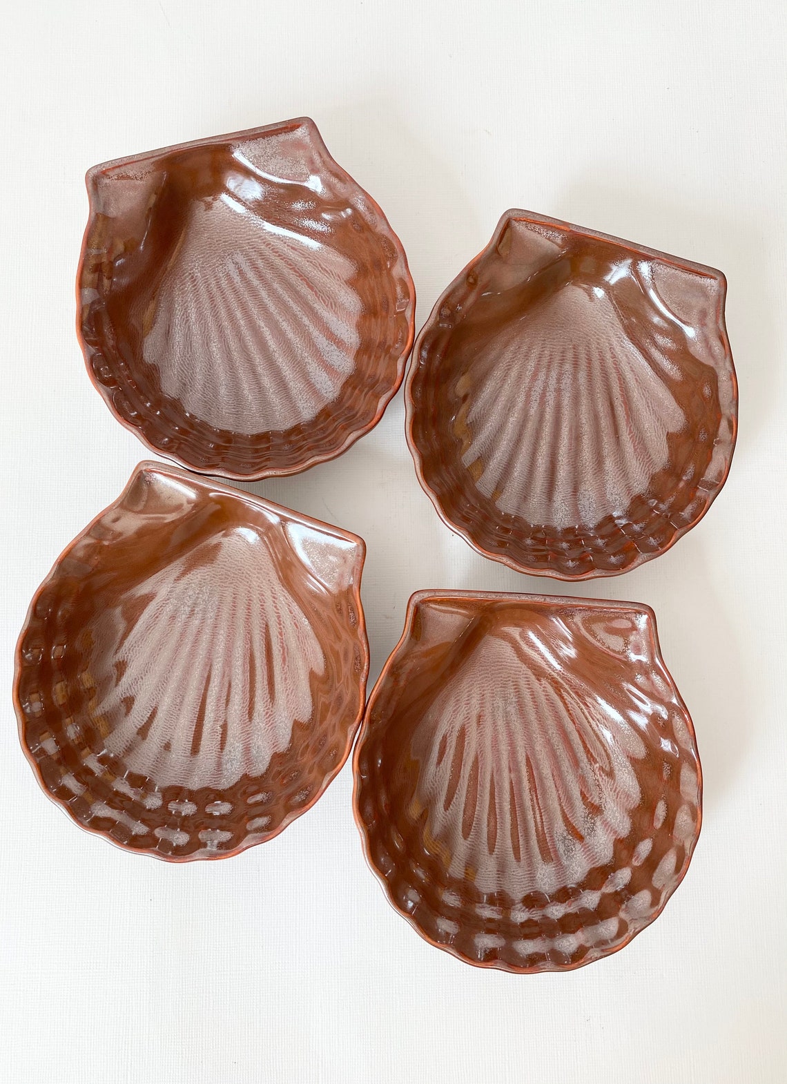 Shell Shaped Bowls Brown Pottery Bowls - Etsy UK