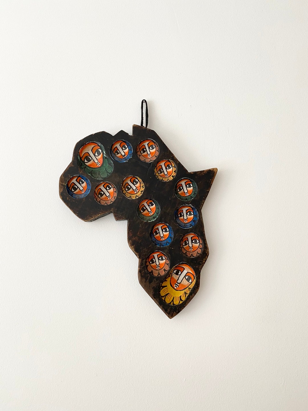 African Wall Plaque, Map of Africa, Hand-painted Wall Hanging, African ...