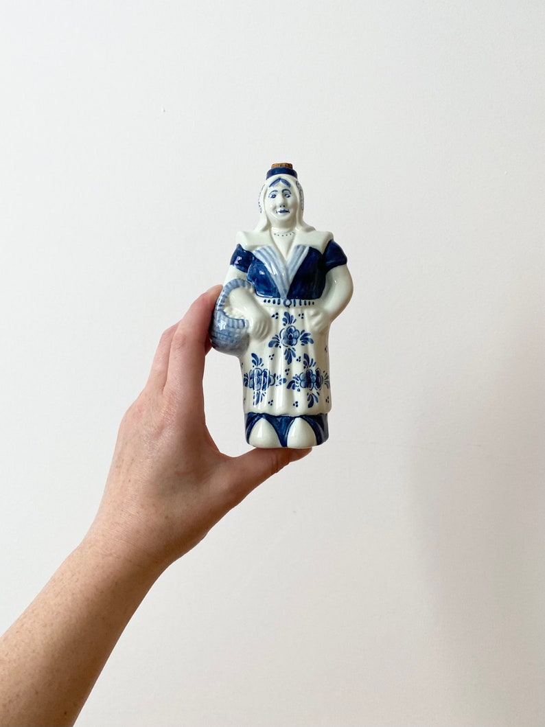 Delfts Blauw RAM Woman Bottle, Decanter, Blue Delft Holland, Delft Woman Shaped Bottle, Hand ...