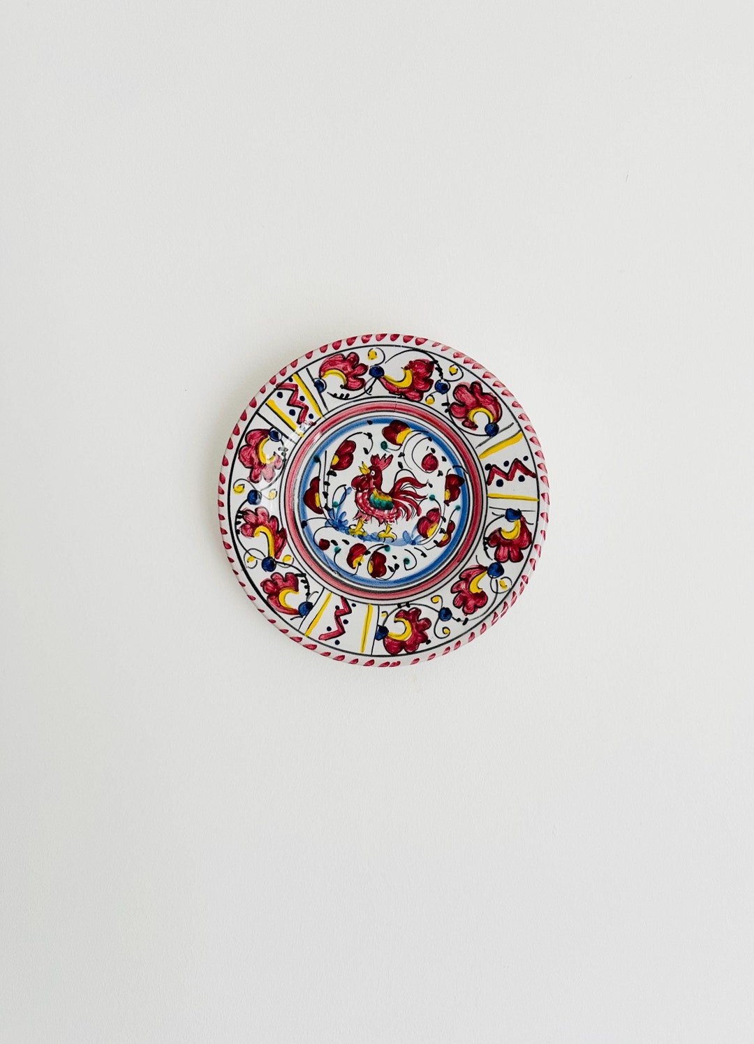 Handmade Deruta Wall Plate, Rooster Motif, Italian Hand-painted Wall ...