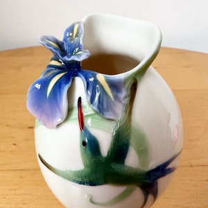 Franz Hummingbird & Iris Vase, Porcelain Vase, FZ00246 - Etsy