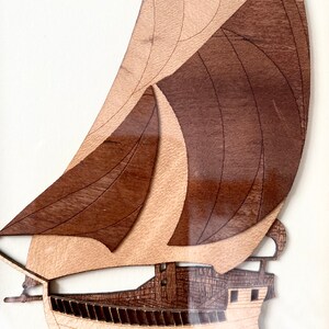Wood Marquetry Picture, Dahow, UAE, Sailing Boat, Wall Hanging - Etsy