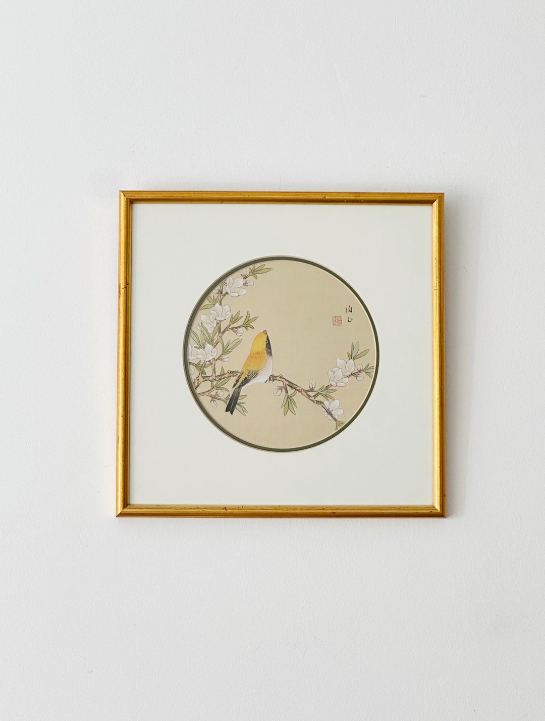 Vintage Chinese Silk Painting, Bird and Flowers Painting, Framed Silk ...