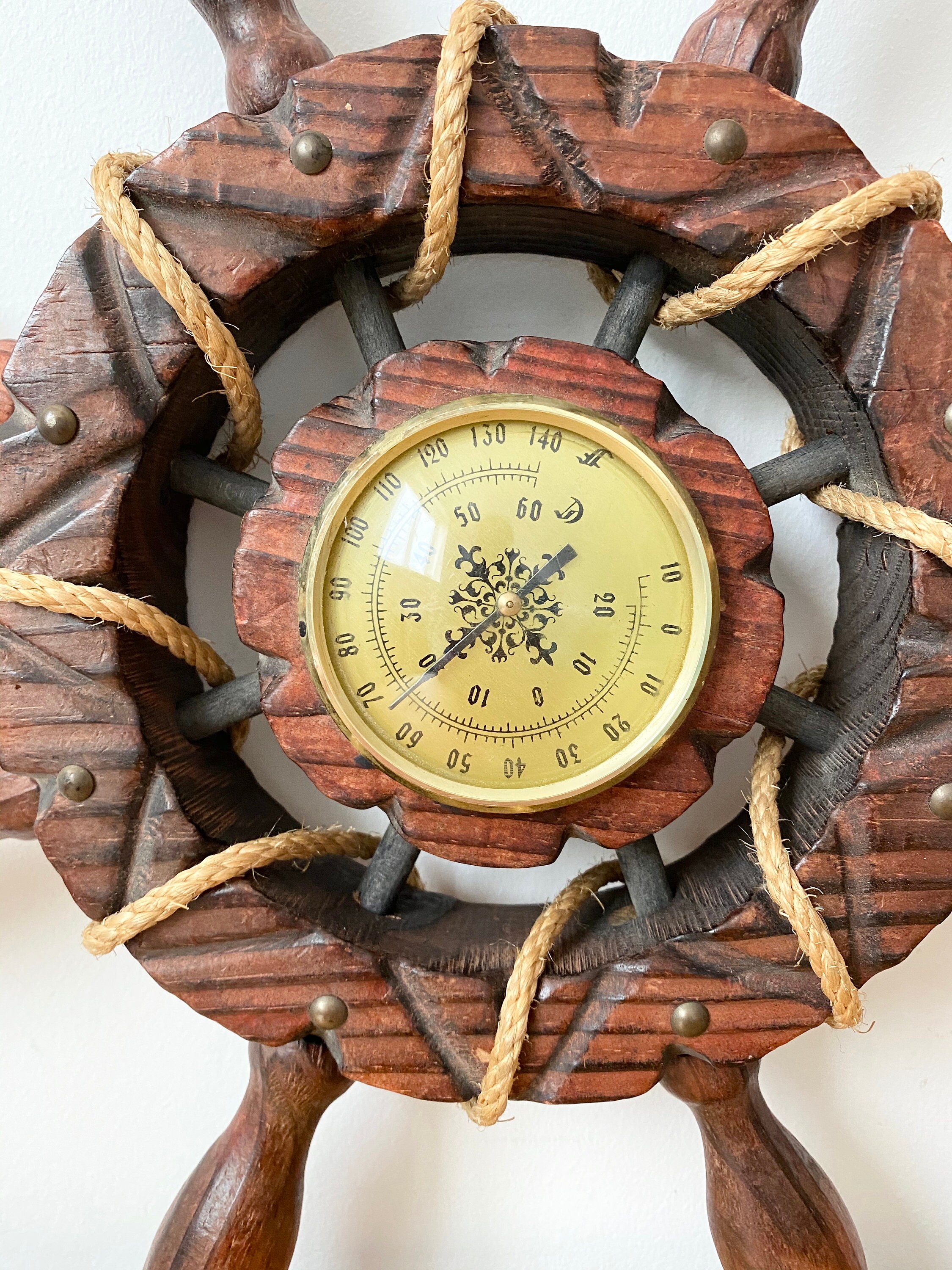 Vintage Ships Wheel Barometer Coastal Home Decor Beach - Etsy UK