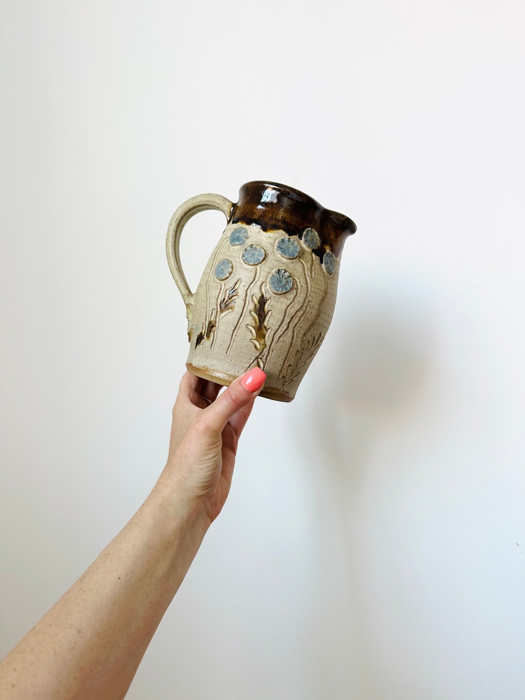 Stoneware Pottery Jug, Handmade Pitcher, Hand-painted Jug, Juice Jug - Etsy