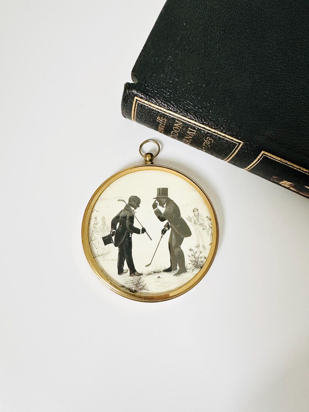 Vintage Framed Silhouette Print of Men Playing Golf, Marcelle D Shears ...