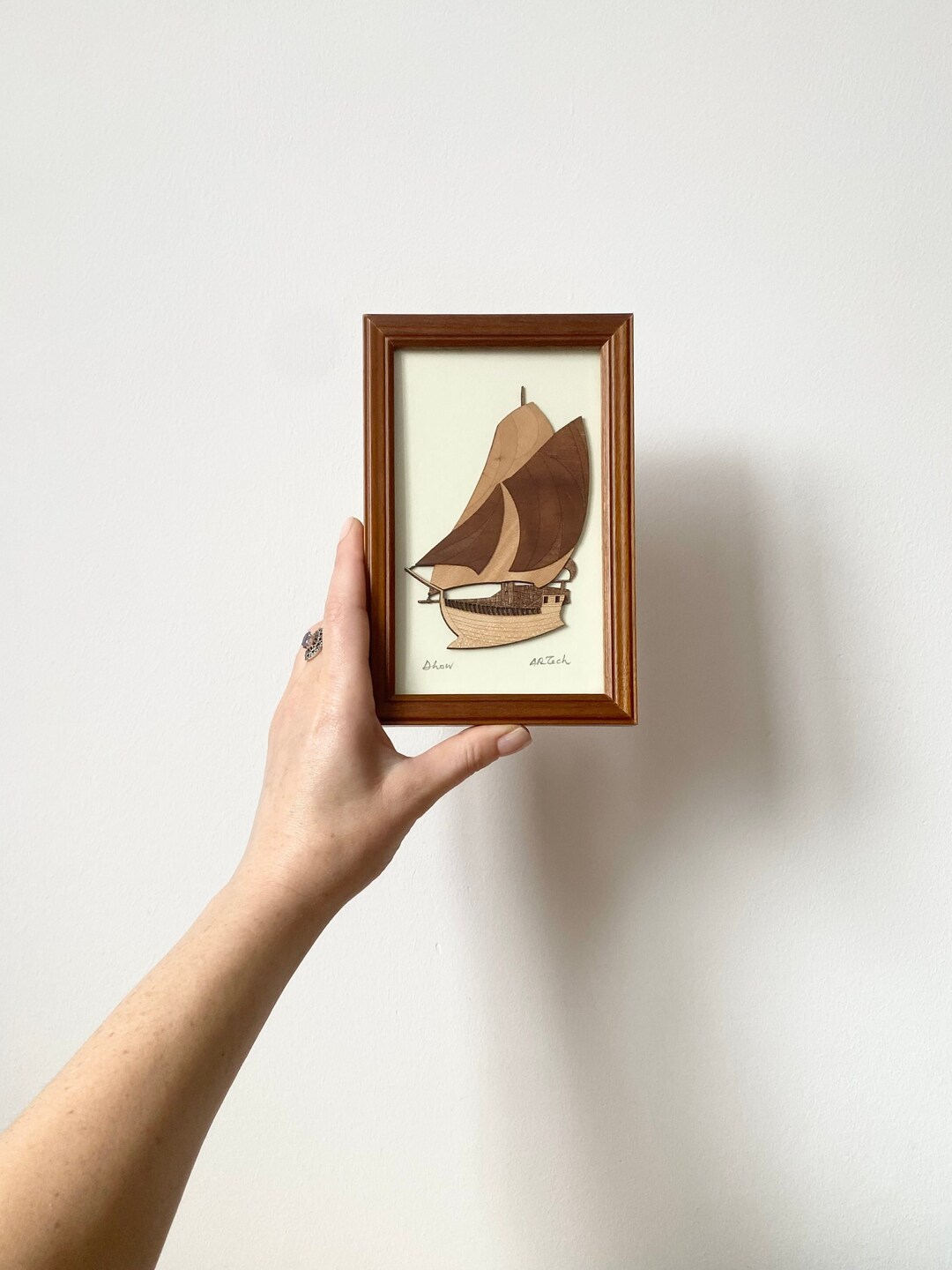 Wood Marquetry Picture, Dahow, UAE, Sailing Boat, Wall Hanging - Etsy